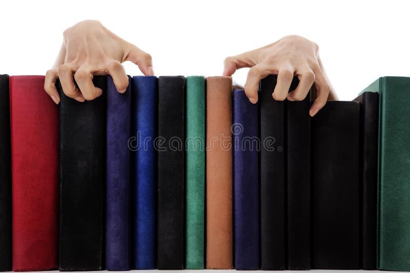 Creepy hand stock photo. Image of detail, shelf, bookshelf - 40712760
