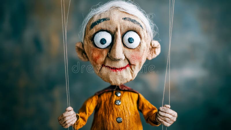 Creepy Handmade Puppet Hanging by Strings, Manipulation and Control ...