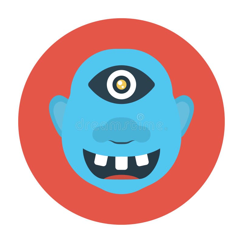 Creepy Vector Color Flat Icon Stock Vector - Illustration of graphic ...