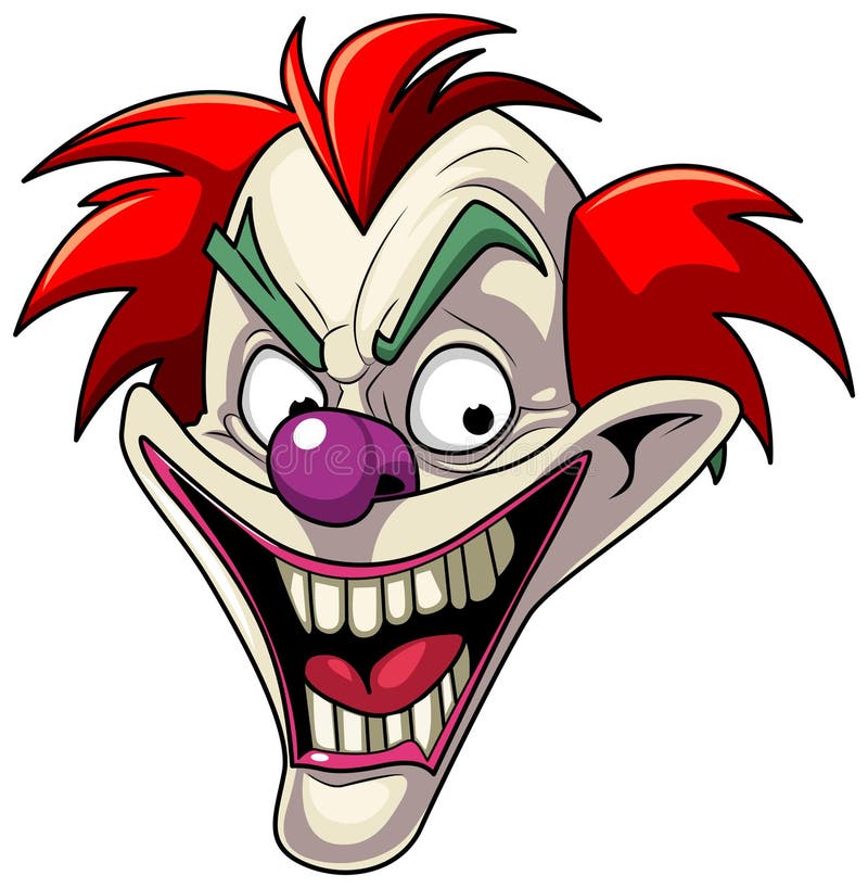 Creepy Joker Cartoon Character Stock Vector - Illustration of design ...