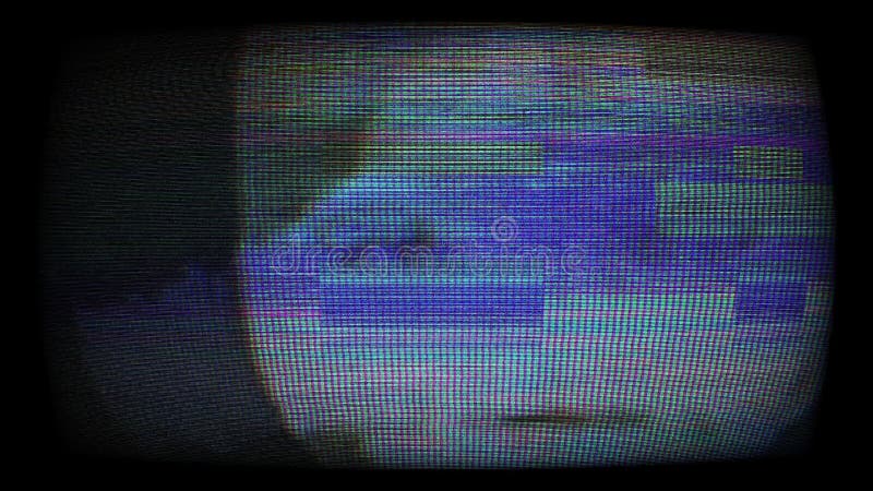 Creepy Mask on Tv Screen with Glitch Effect Stock Footage - Video of ...