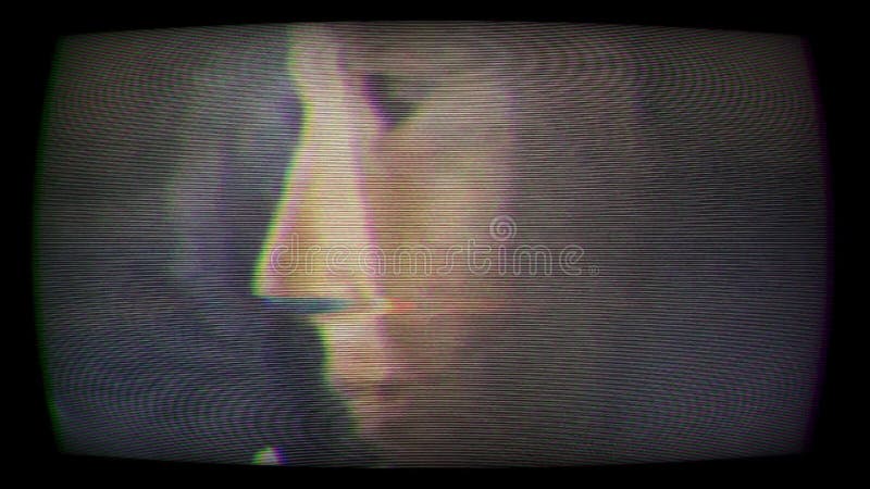 Creepy Mask on Tv Screen with Glitch Effect Stock Footage - Video of ...