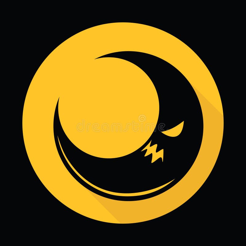 Creepy Moon. Vector Illustration Decorative Design Stock Vector ...