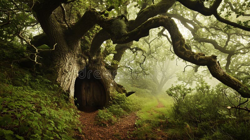 Creepy Mystic Magic Deep Forest. Ai Generative Stock Illustration ...