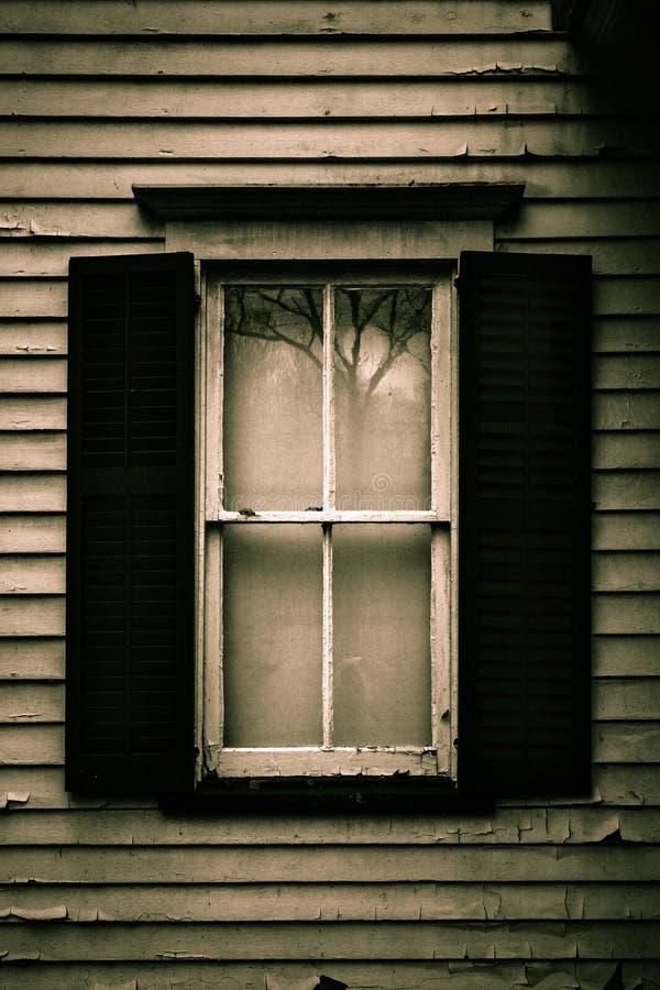 Creepy Old Window stock photo. Image of structure, shade - 127413534