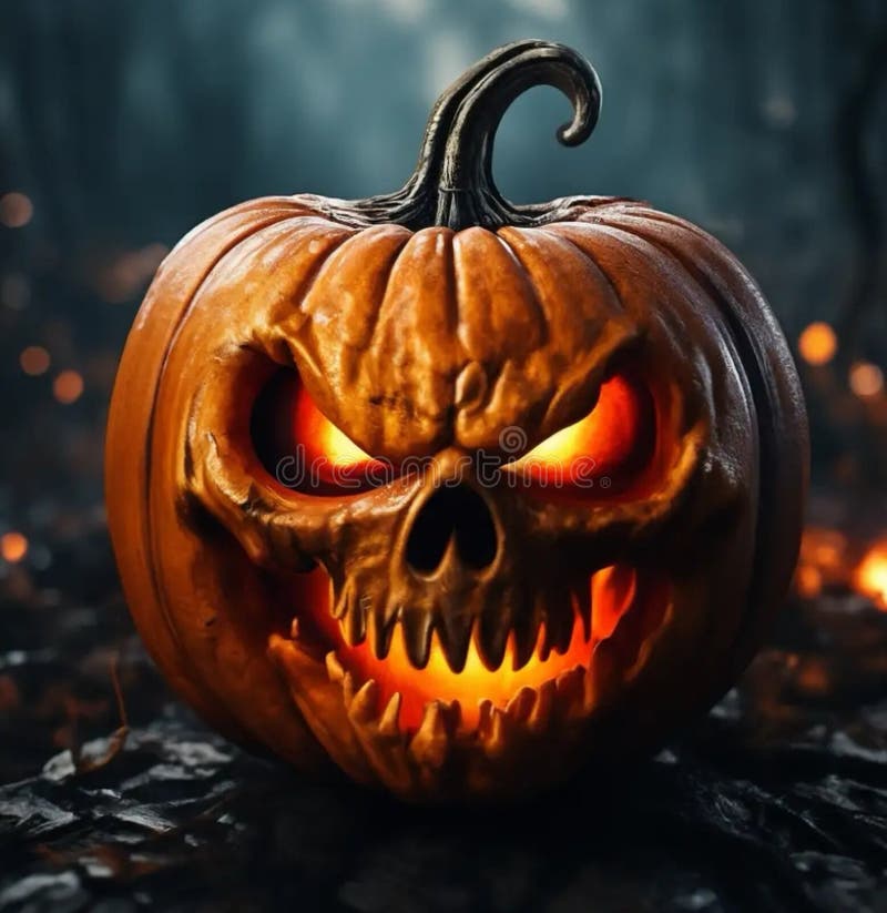 A Creepy, Scary Pumpkin for Halloween. the Image Was Created Using AI ...
