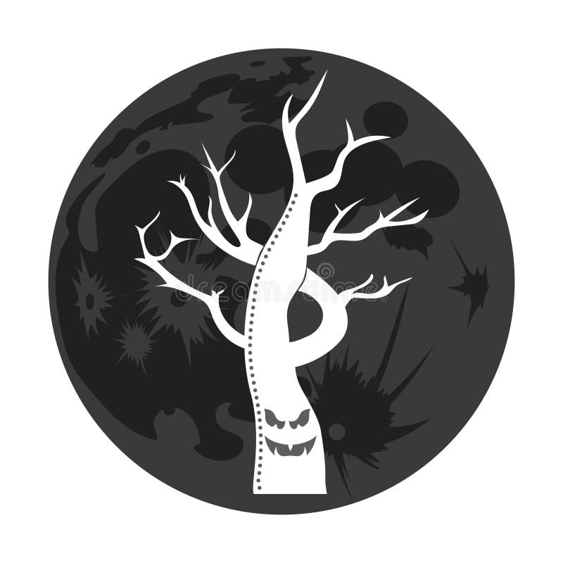 Creepy Tree. Vector Illustration Decorative Design Stock Vector ...