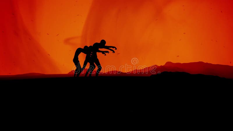 Creepy Zombies Walking on a Mysterious Land Stock Footage - Video of ...