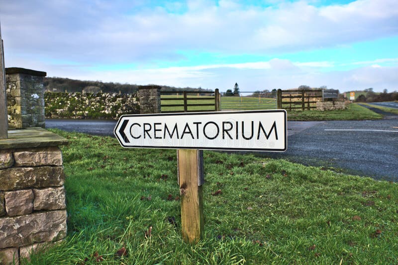 Crematorium Sign at Beetham Hall Cumbria UK Stock Image - Image of ...