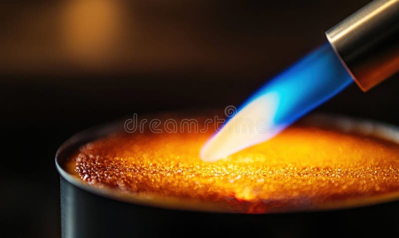 Creme Brulee Torching stock photo. Image of macro, sugar - 367821980