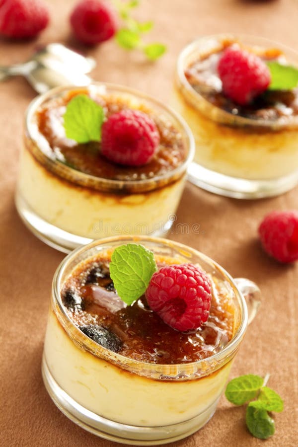 Creme brulee stock photo. Image of raspberries, burnt - 40141428