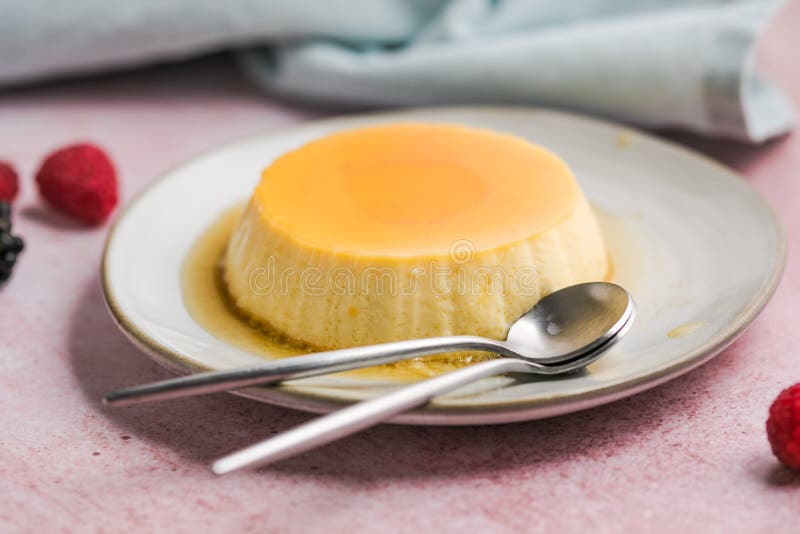 Creme Caramel, Flan, or Caramel Pudding is a Custard Dessert Stock ...