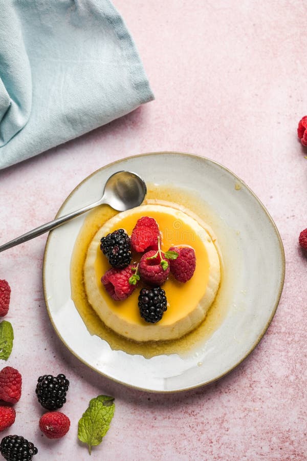 Creme Caramel, Flan, or Caramel Pudding is a Custard Dessert Stock ...