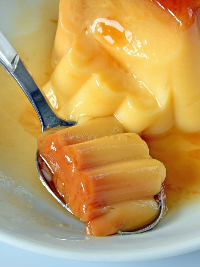 Creme Caramel. Pudding Ready To Eat Stock Image - Image of people ...