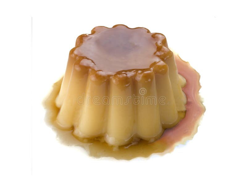 Creme Caramel, Single Portion of Milk Cream with Caramel Isolated on ...