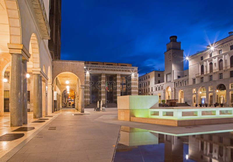 CREMONA, ITALY - MAY 23, 2016: the Piazza Cavour Square at Dusk ...