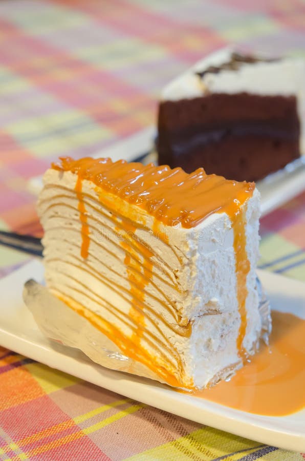 Crepe cake stock image. Image of gourmet, dessert, piece - 38817727