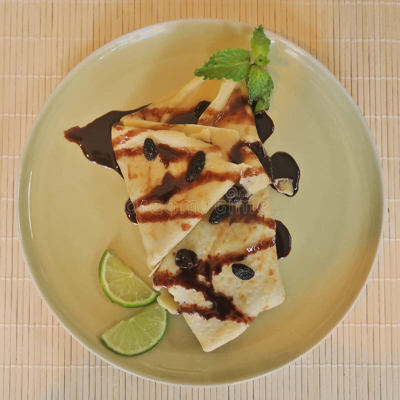 Crepe chocolat grape lemon stock photo. Image of plant - 225440624