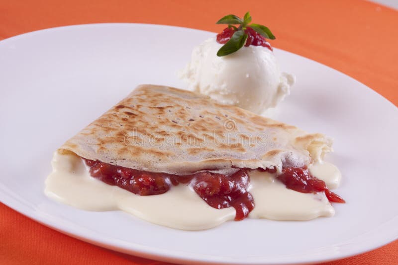 Crepe with ice cream stock photo. Image of tasty, icecream - 38170206
