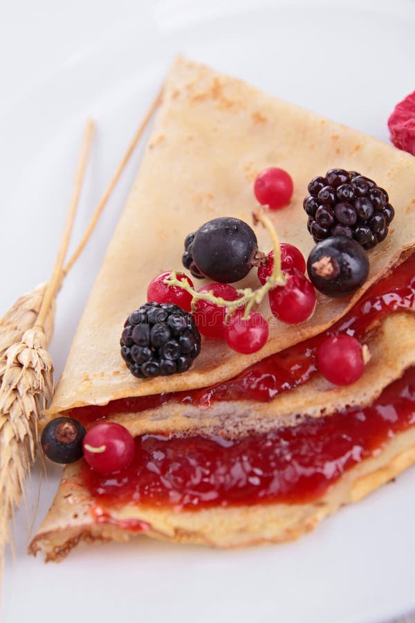 Crepe with fruit stock image. Image of blackberry, jelly - 28553797
