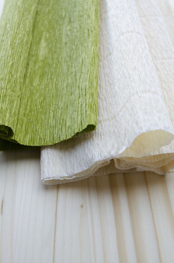 Crepe paper on table stock photo. Image of gift, tissue - 52008058
