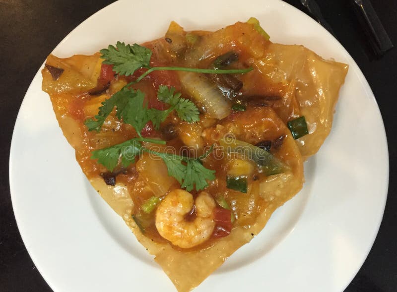 Crepe with seafood stock image. Image of tomato, lunch - 74104813