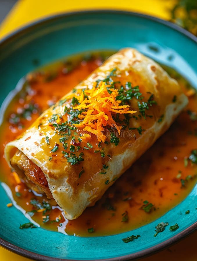 Crepe with Syrup and Orange Zest Stock Image - Image of pancake, plate ...