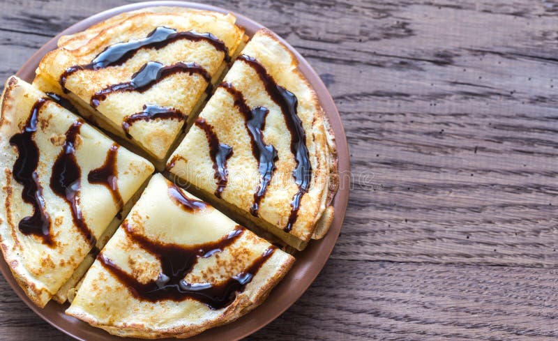 Crepes with Chocolate Topping Stock Photo - Image of crepes, healthy ...