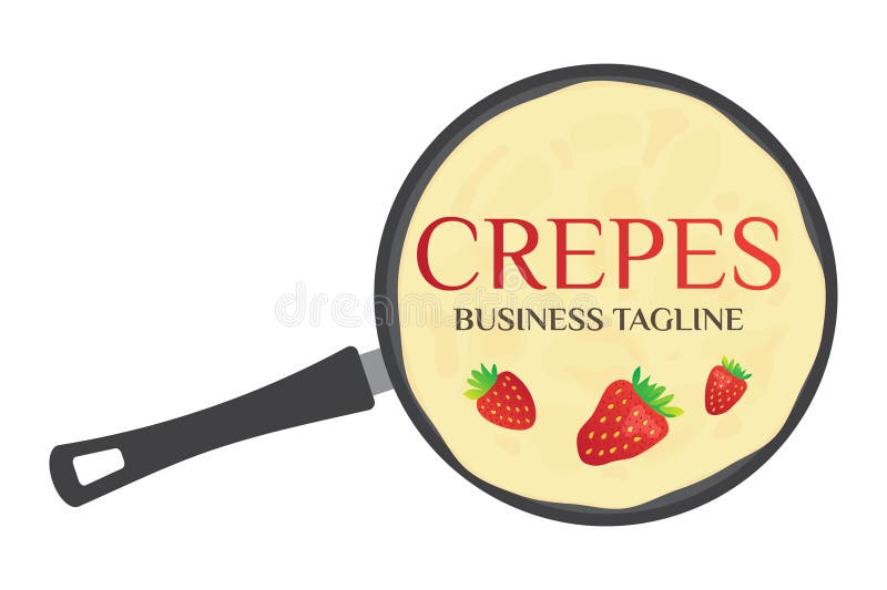 Crepes or Pancakes in Crepe Pan Logo Stock Vector - Illustration of ...