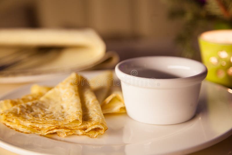 Crepes on a plate stock photo. Image of food, pastry - 64328392