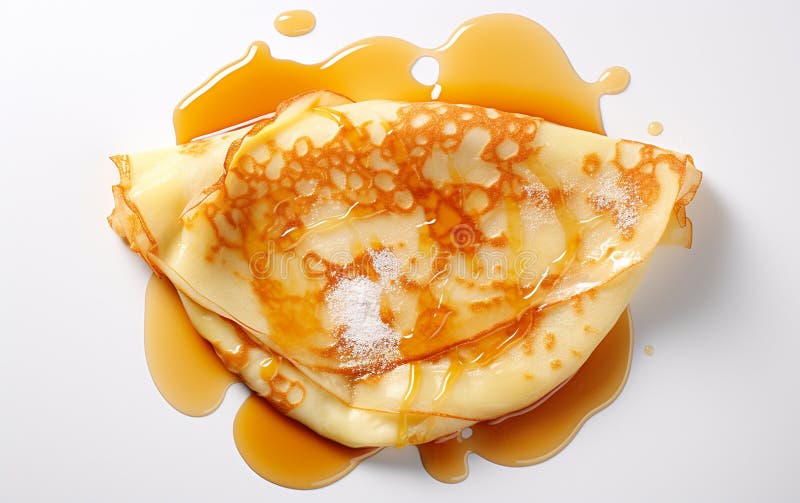 Crepes Set Against a White Background -Generative Ai Stock Illustration ...