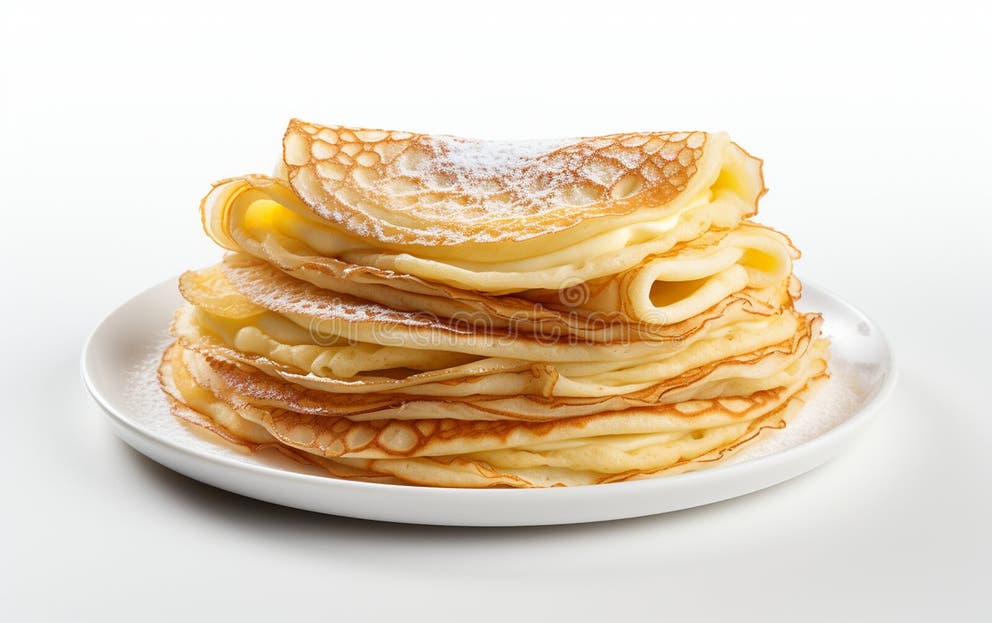 Crepes Set Against a White Background -Generative Ai Stock Image ...