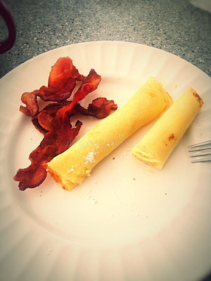 Crepes with a Side of Bacon Stock Image - Image of side, crepes: 73136491