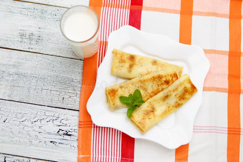 Crepes stock image. Image of mint, dinner, traditional - 48274647