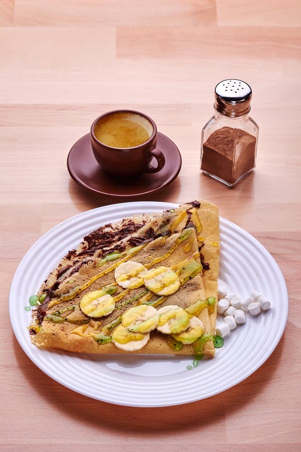 Crepes y café imagen de archivo. Imagen de fondo, tarro - 88424093