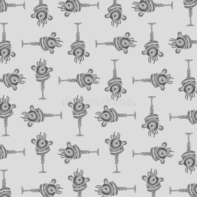 Creppy Toy Hand Draw Illustration Motif Pattern Stock Illustration ...