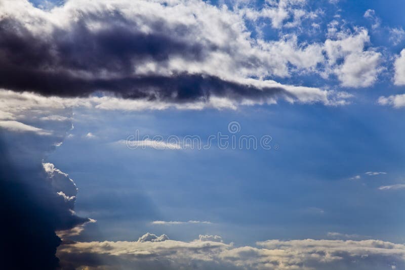 Crepuscular Rays, Cloud and Blue Sky Stock Image - Image of cloud ...