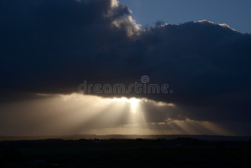 Crepuscular rays stock photo. Image of rain, victoria - 83046806