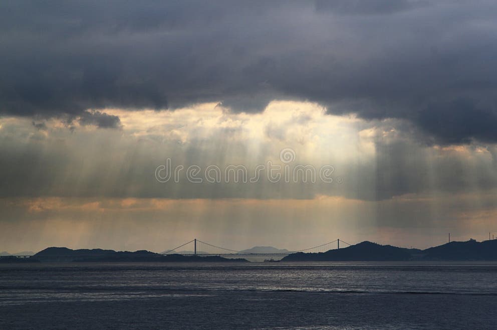 Crepuscular rays stock photo. Image of heaven, gold, inland - 57956188