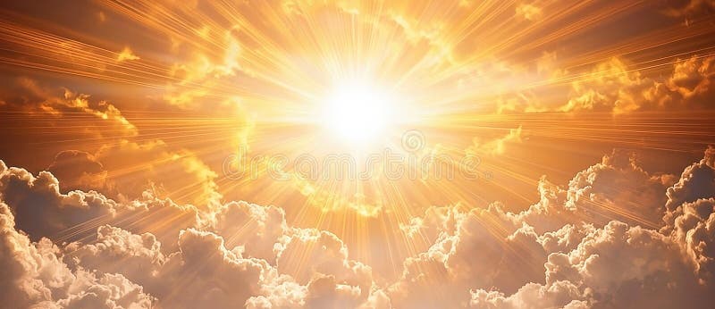 Sunset with Crepuscular Rays on the Beach with Waves Stock Photo ...