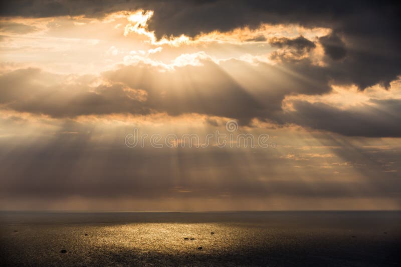 Crepuscular sun rays stock image. Image of scenic, light - 58304163