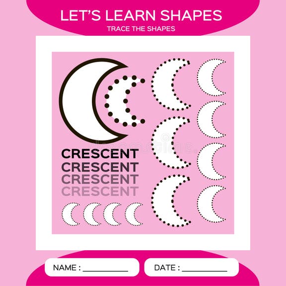 Crescent. Basic Geometric Shapes. Elements for Children. Learn Shapes ...