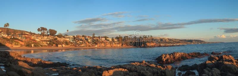 Crescent Bay Beach at Sunset Stock Photo - Image of quiet, view: 63095166