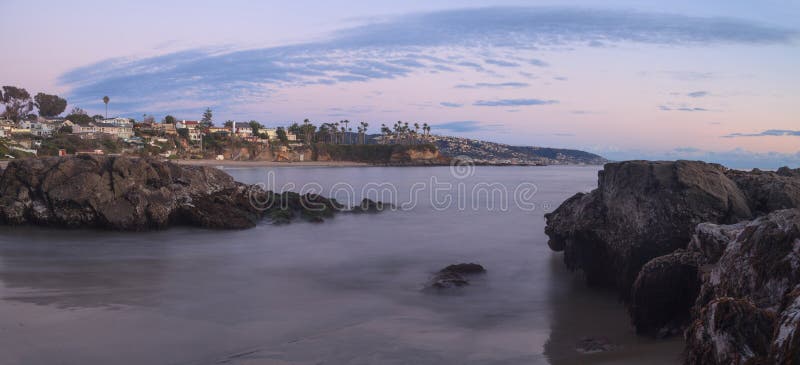 Crescent Bay Beach at Sunset Stock Image - Image of ocean, view: 63140269