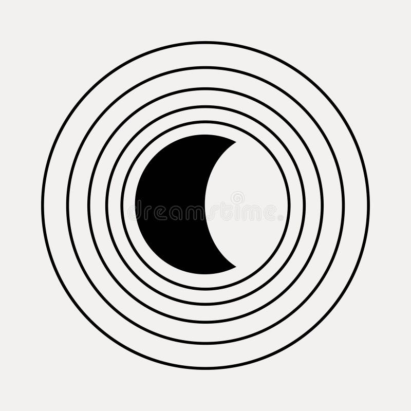 Crescent, Concentric Circles. Abstract Minimalistic Clean and Simple ...