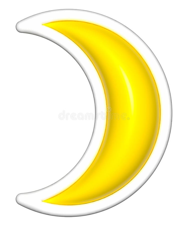 Crescent 3d Shapes, 3d Geometric Basic, Simple Crescent Moon Shape ...