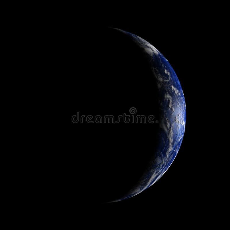 Crescent Earth from space stock illustration. Illustration of world ...