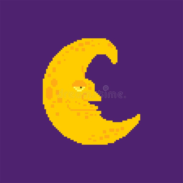 Pixel Art Crescent Moon Stock Illustrations – 146 Pixel Art Crescent ...