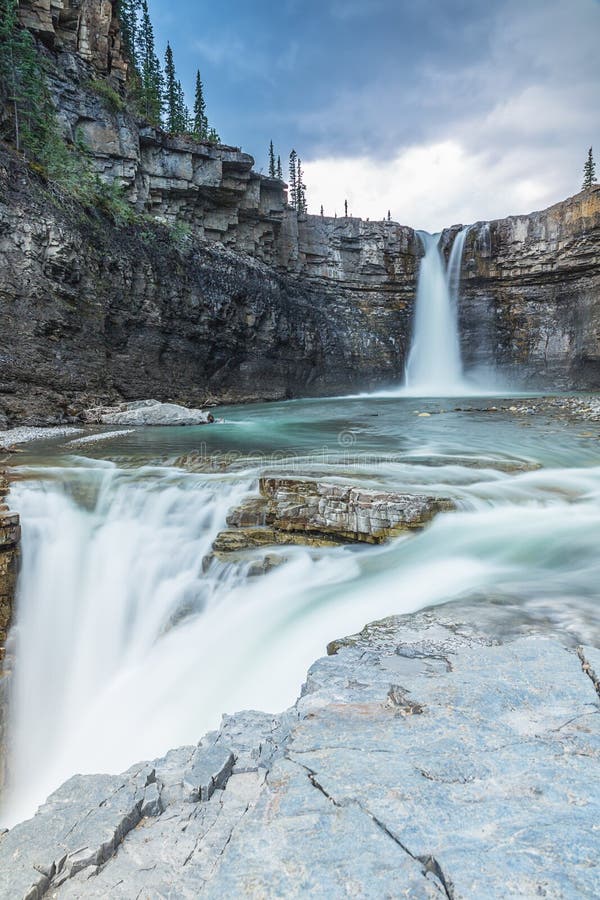Crescent Falls Waterfall in Banff Canada Stock Photo - Image of trail ...