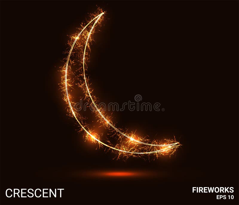 Crescent Fireworks. the Crescent Consists of Sparks and Fire. Festive ...